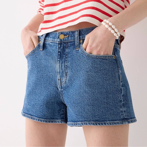 J. Crew | Shorts | J Crew Highrise Aline Denim Short In Ancient Laurel ...
